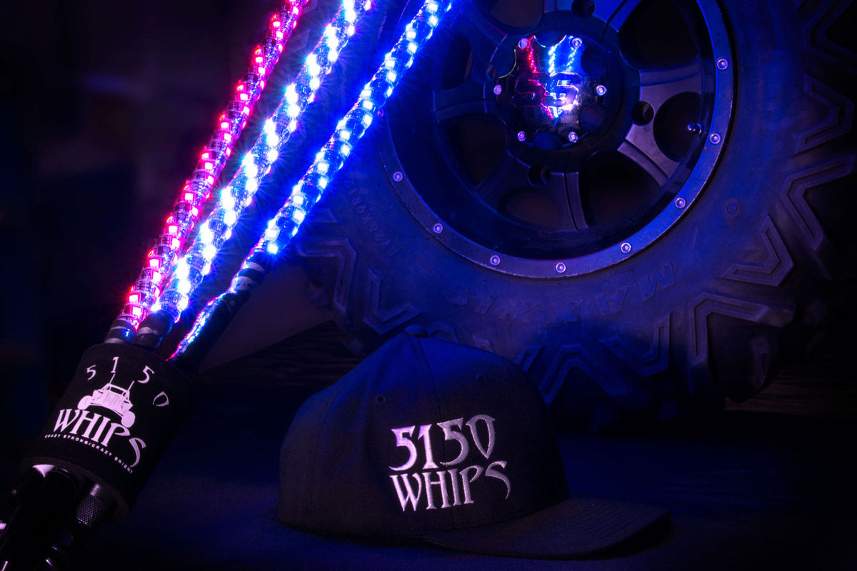 LED Whips with Bluetooth and MAGNETIC Bases by 5150 Whips – Pro UTV Parts