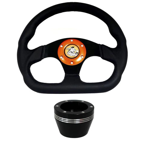 BAU (Bad Ass Unlimited) D-RING LEATHER STEERING WHEEL-6 HOLE – Pro UTV ...