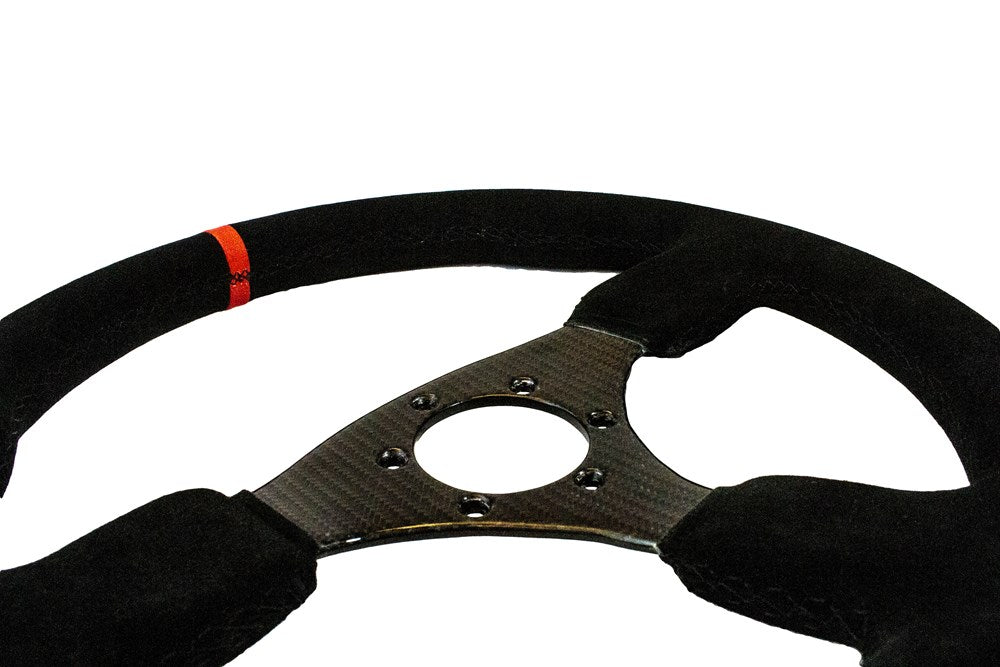 Shallow Carbon Fiber Round Suede UTV Steering Wheel by DragonFire – Pro ...